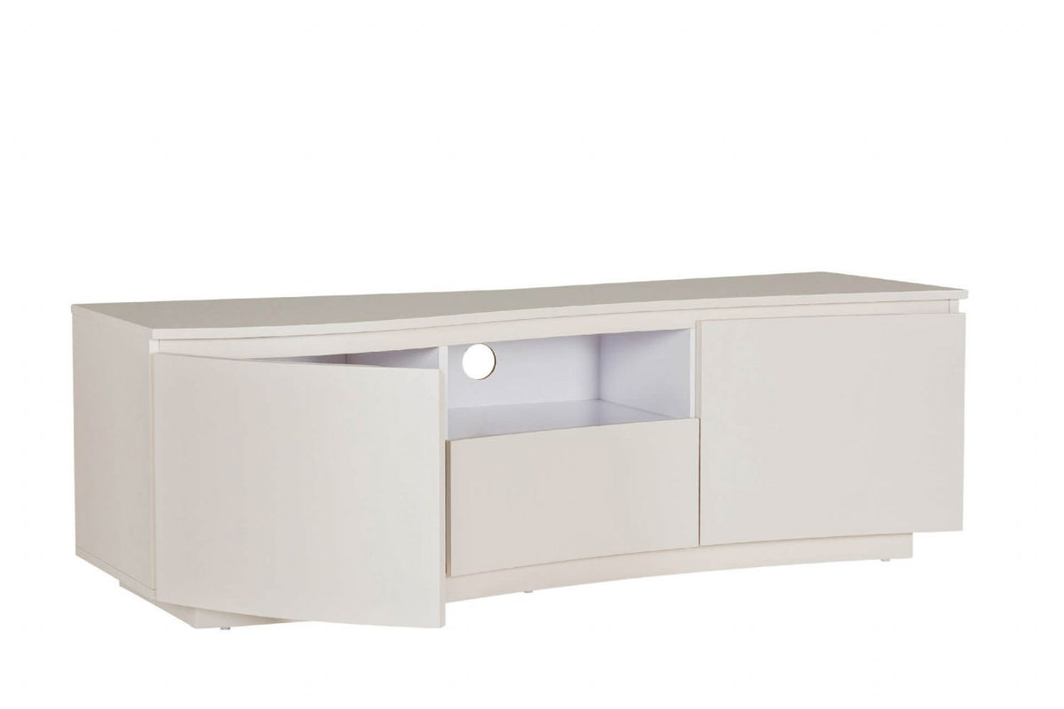 Greige Gloss Finish Wooden TV Media Cabinet with LED – Ready2Go Furniture